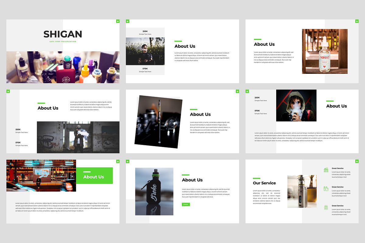 Shigan - Vape Shop PowerPoint, a Presentation Template by StringLabs
