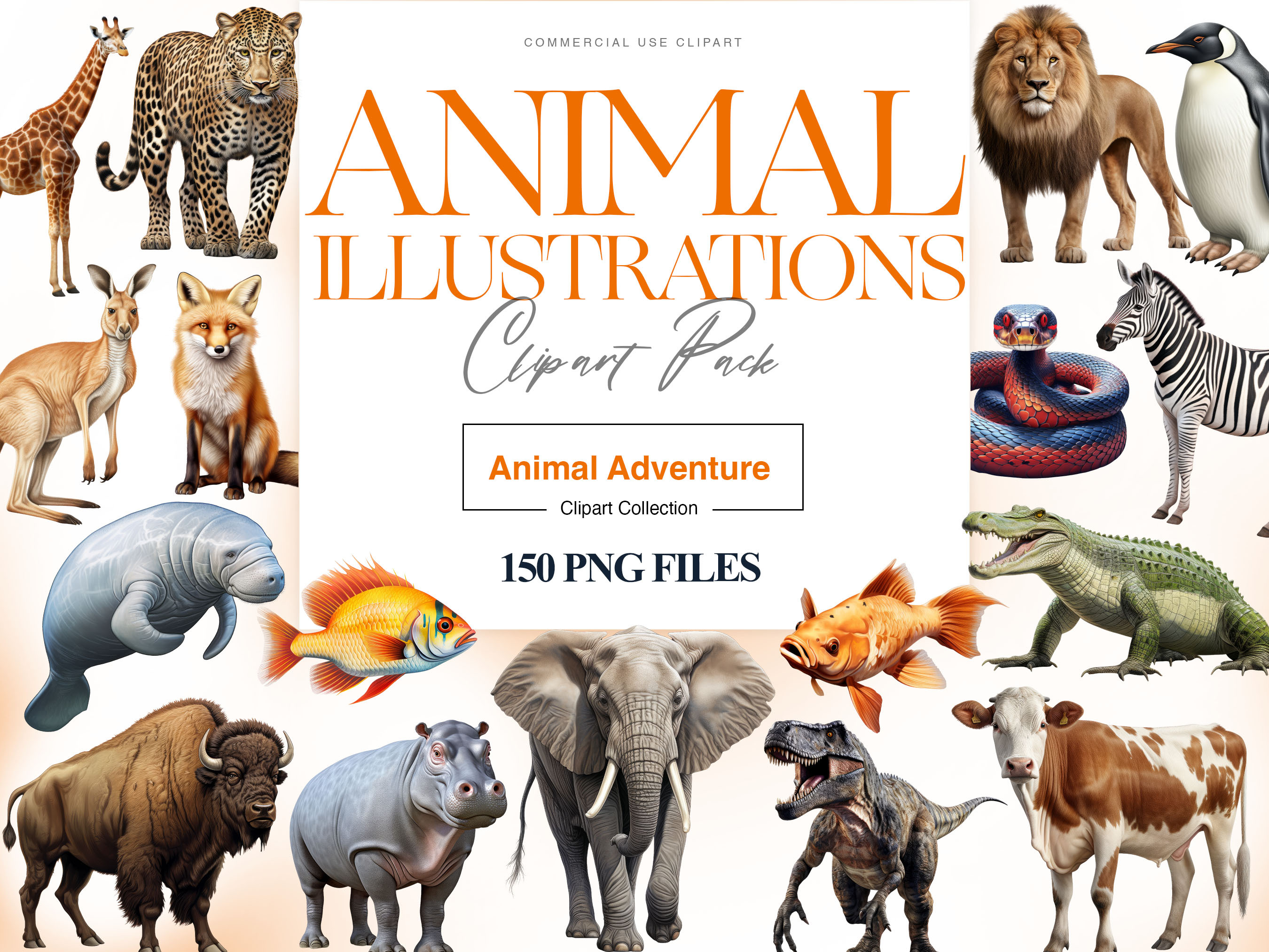Realistic Animals Clipart, Wild Animal