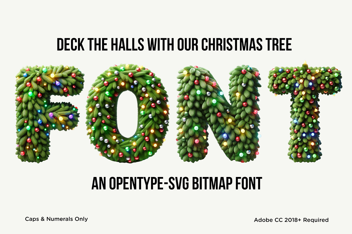 Christmas Tree 3D Font, a Font by Loudoun Design Co.