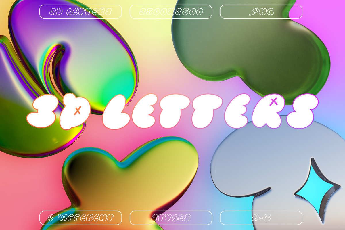 3D Letters PNG, a Graphic by saintricchi