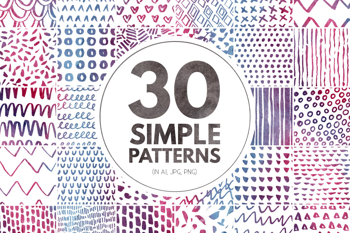30 Simple Seamless Patterns | Graphic Patterns ~ Creative Market
