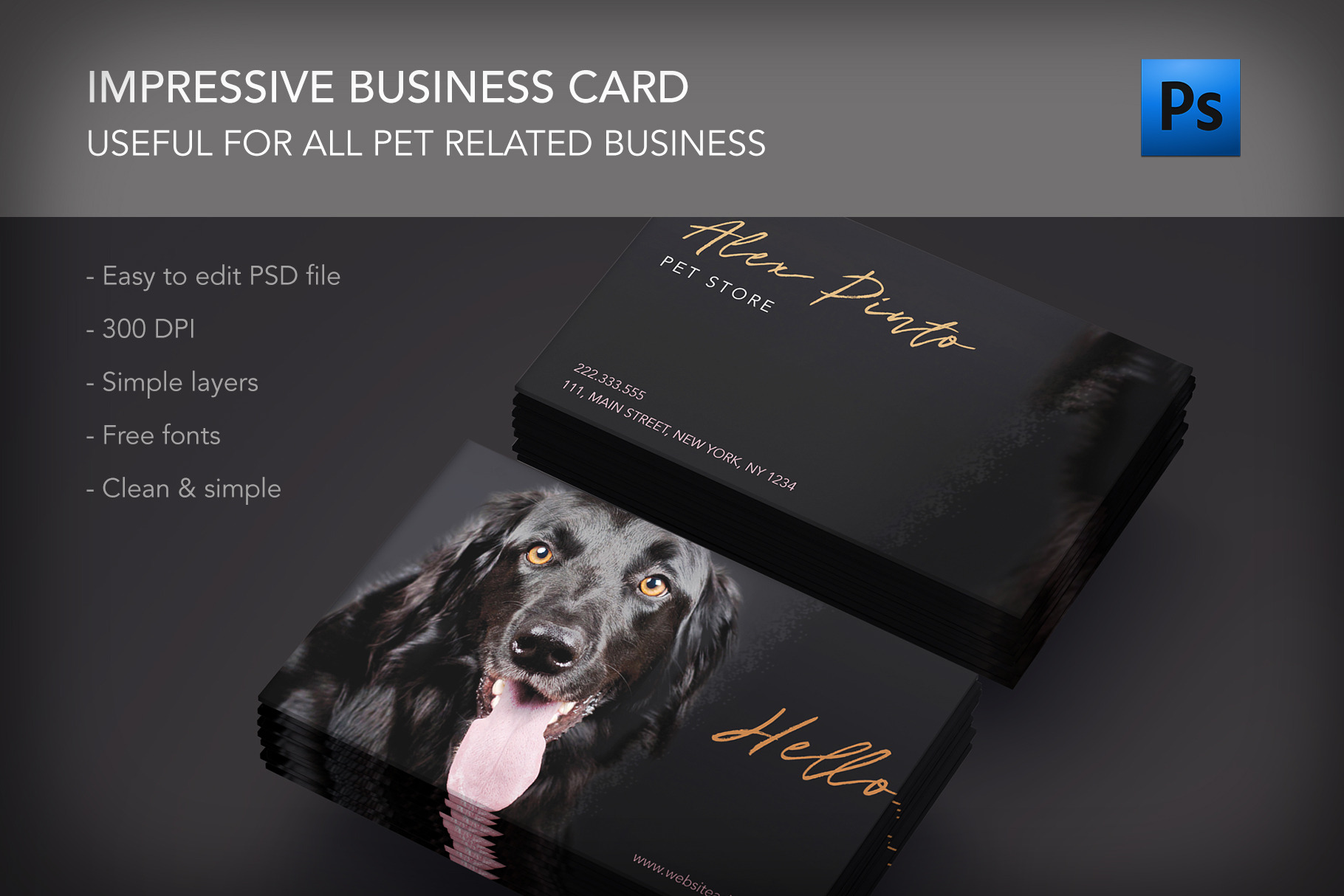 Dog animal lovers care business card, a Business Card Template by ...