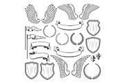Heraldic element for medieval badge, crest design | Illustrations ...