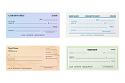 Check template. Blank bank cheque, a Work Illustration by YummyBuum