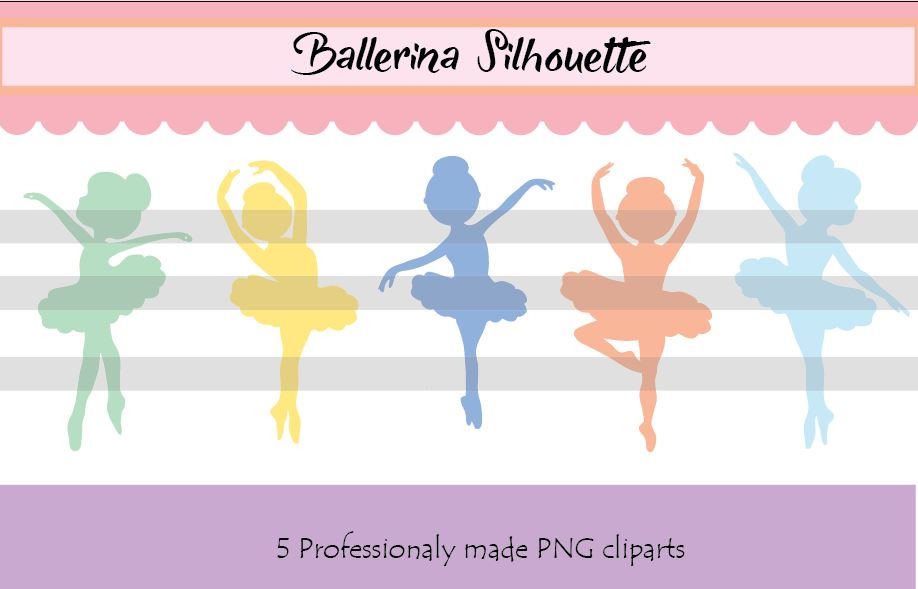 Ballerina Clipart - Color Silhouette, a Decorative Illustration by Sal ...
