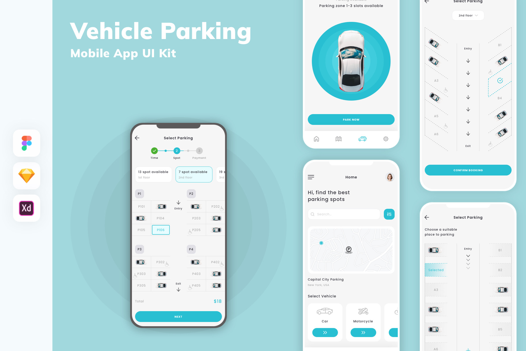 Vehicle Parking Mobile App UI Kit, an UI Kit Template by uicube ...