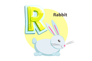 Letter R for Rabbit cartoon alphabet, an Animal Illustration by robuart