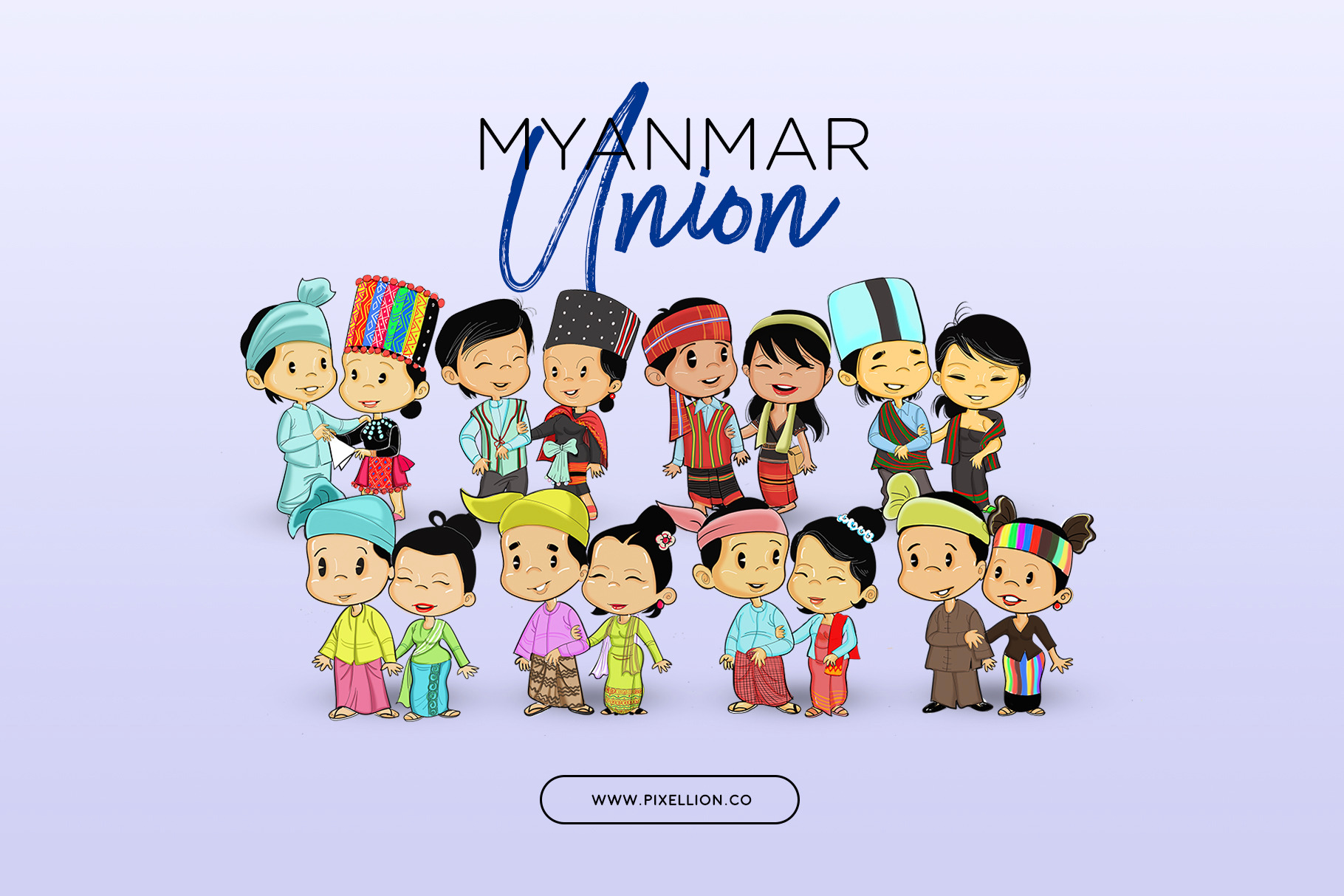 Myanmar Union Illustration, an Illustration by Pixellion