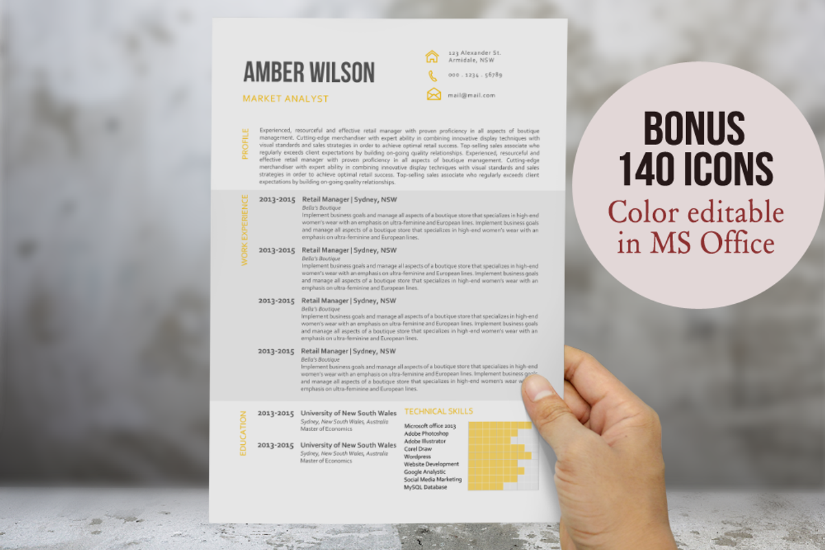 Shadow chart resume template, a Resume Template by Inkpower