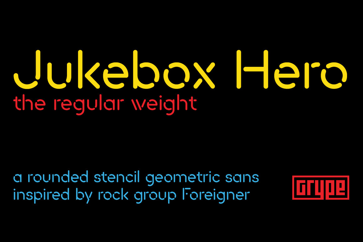 Jukebox Hero - Regular, a Sans Serif Font by GRYPE