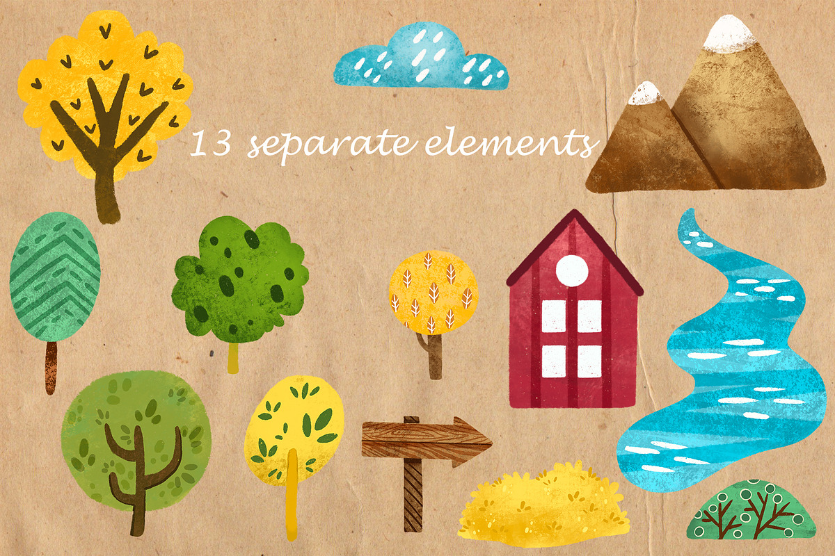 Cartoon Patterns - Clip Art Set, a Pattern Graphic by Mashamashastu