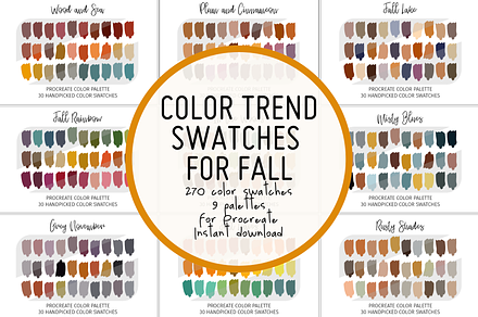 600 Autumn Halloween Color Swatches | Color Palettes ~ Creative Market