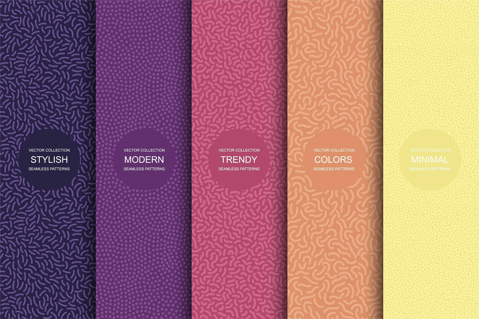 Trendy color seamless patterns | Graphic Patterns ~ Creative Market