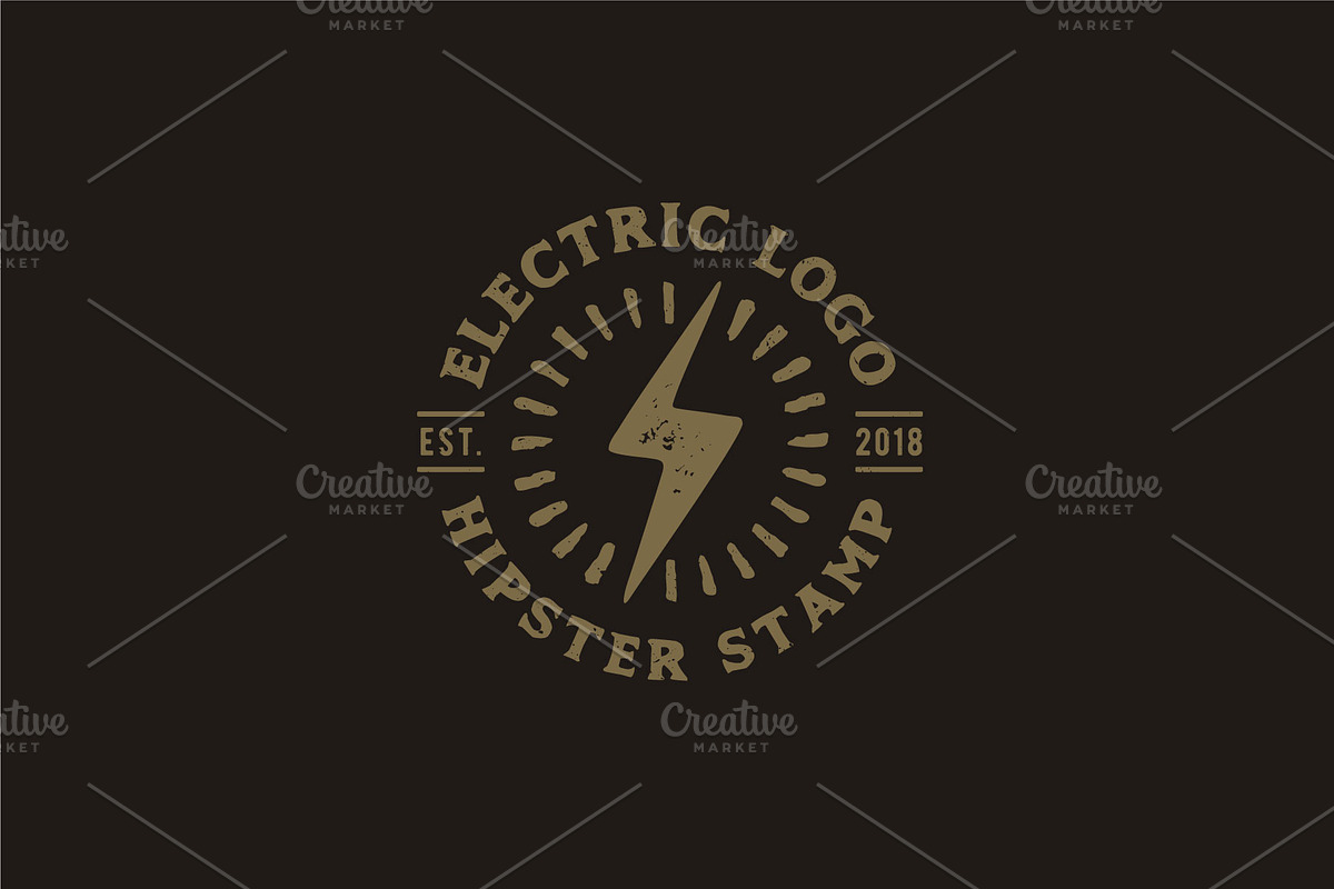 Hipster Retro Electric Stamp Logo, a Branding & Logo Template by Enola99d