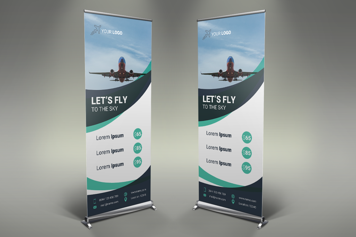 Airline Roll Up Banner, a Flyer Template by UNIK Agency