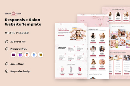 Spa Salon One Page Template | HTML Templates ~ Creative Market
