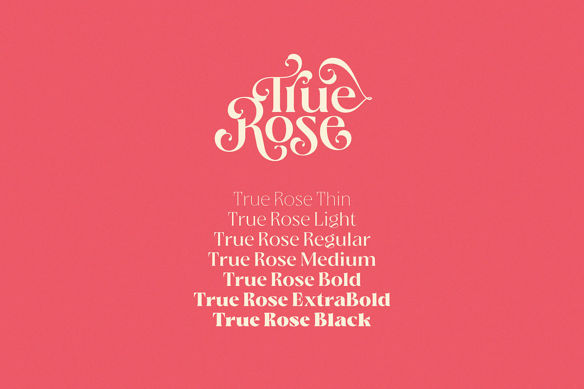 True Rose - Decorative Retro Serif, a Serif Font by creativemedialab