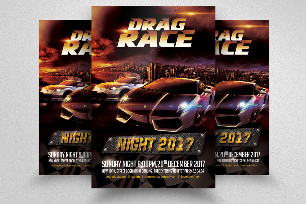 Car Racing Flyer Template, a Flyer Template by Design Up
