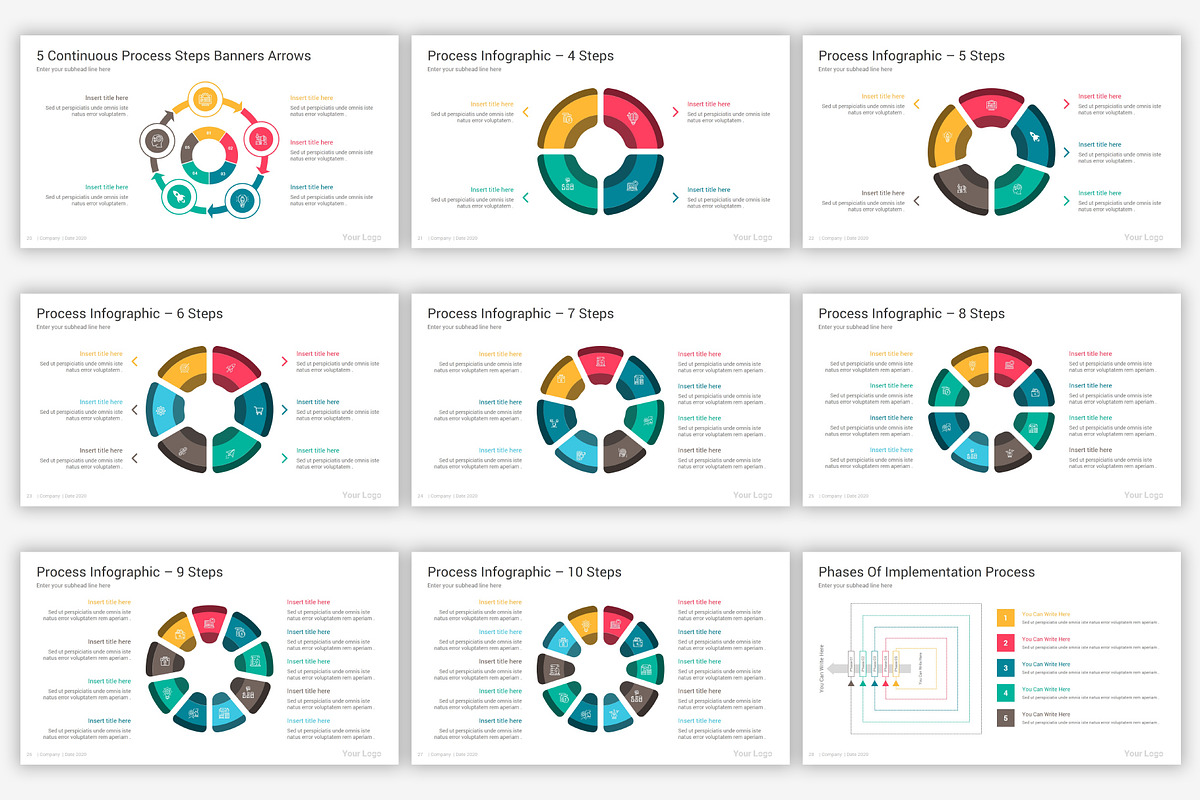 Process Infographics PowerPoint Pack, a Presentation Template by SlideOne