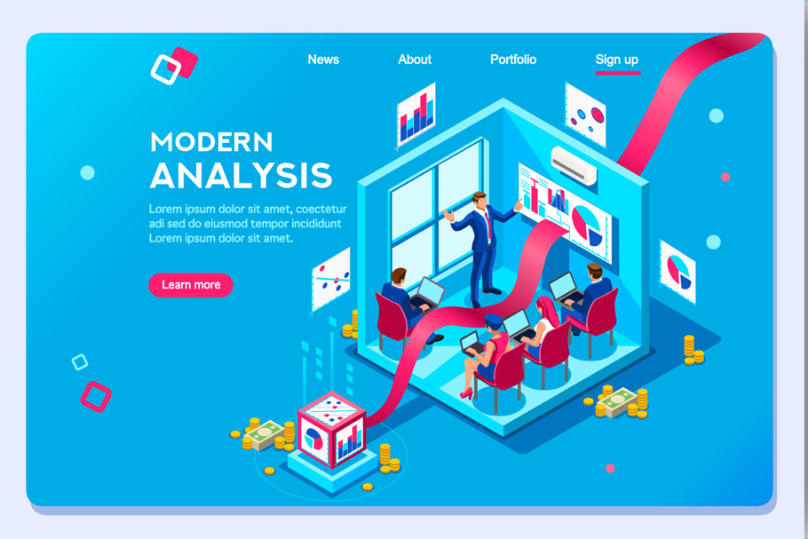 Modern Concept of Analysis | Finance Illustrations ~ Creative Market