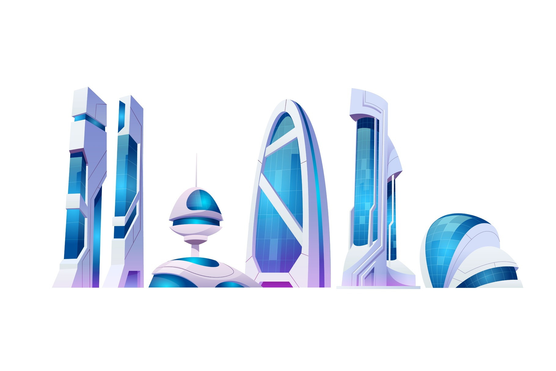 Future city futuristic buildings, an Object Illustration by art PVP ...