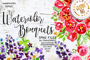 Watercolor Bouquet Clipart Handpaint, a Decorative Illustration by ...