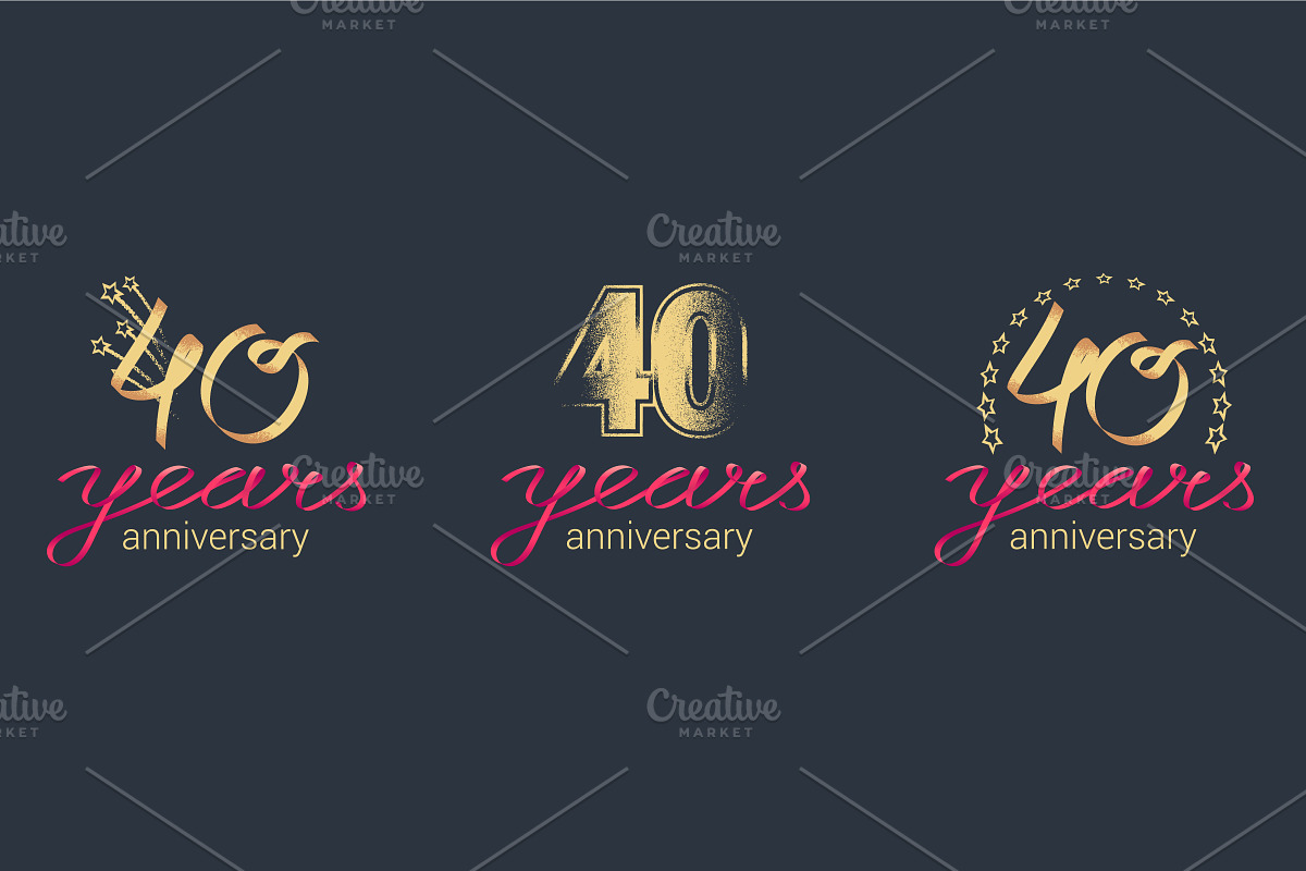 40 years anniversary vector icons, a Decorative Illustration by Darth ...