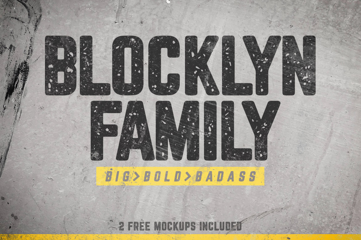 Blocklyn Font Family + Mockups, a Sans Serif Font by Design Panoply