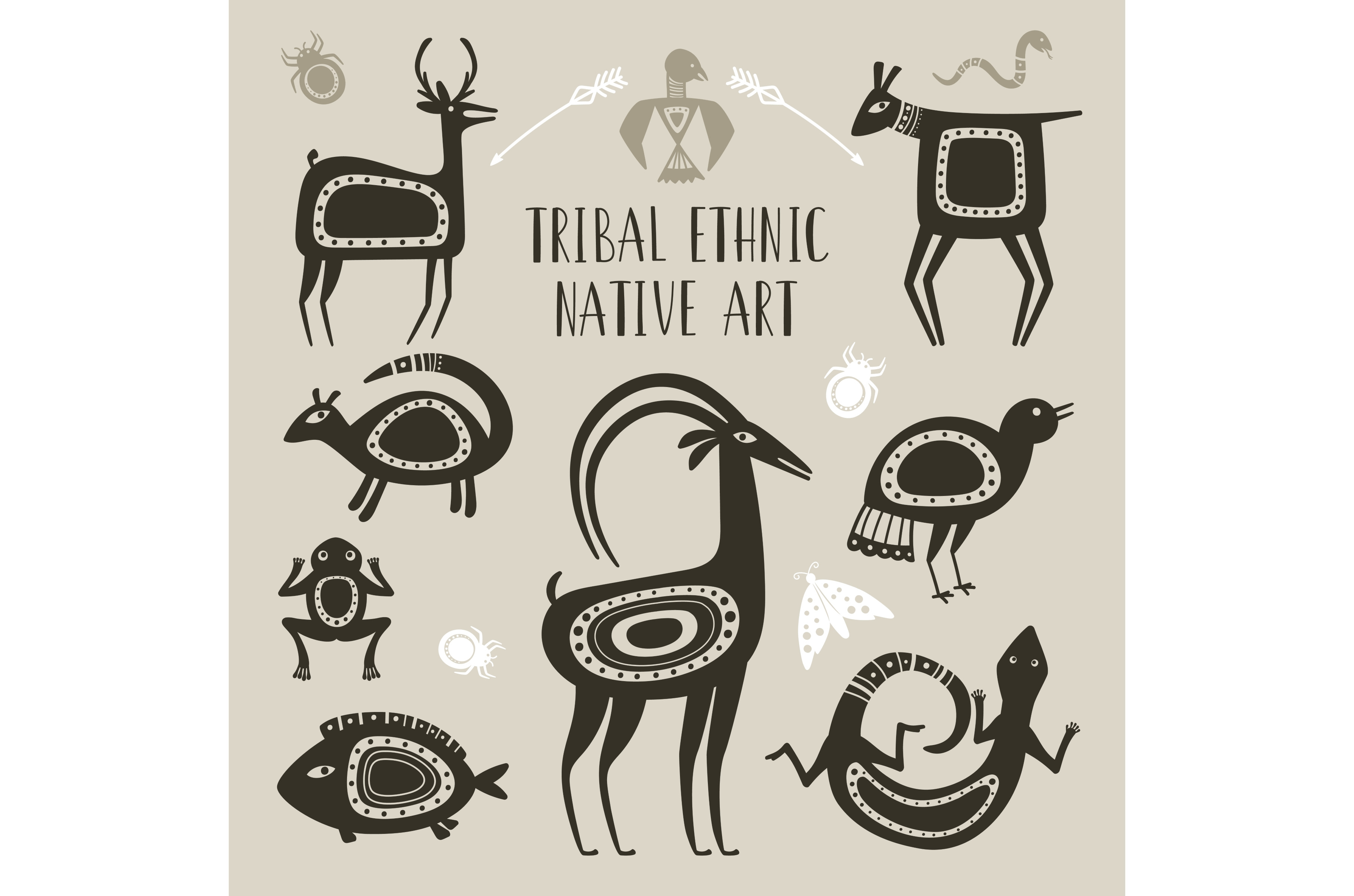 Native totem animals. Tribal ethnic, an Animal Illustration by Stock ...