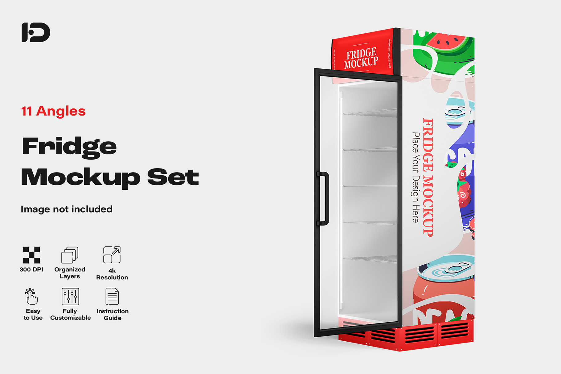 Glass Door Fridge Mockup Set