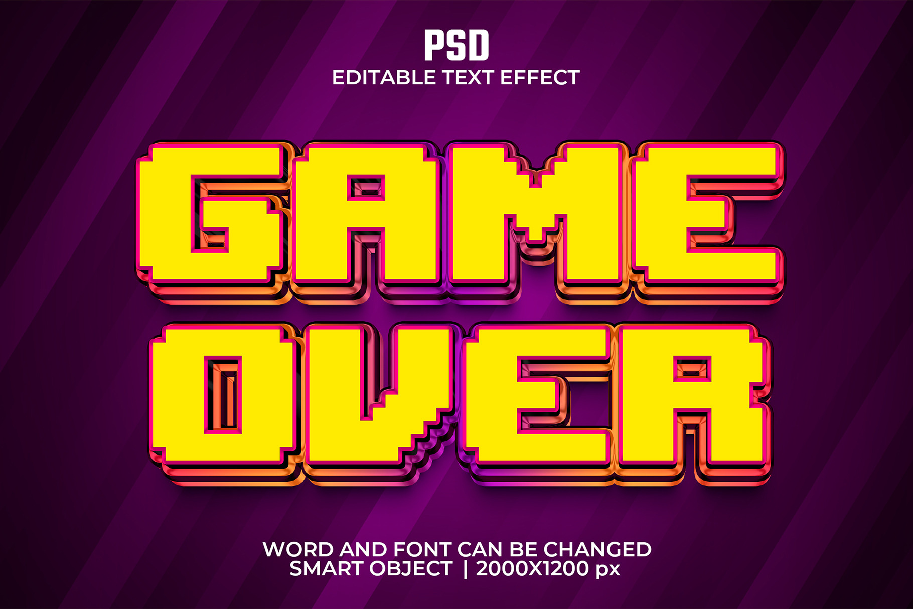 Game over 3d Psd Text Effect, a Layer Style Add-On by bdrobin