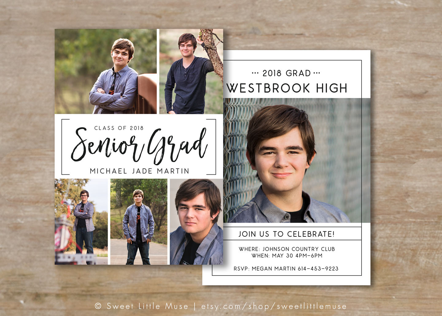 Senior Graduation Announcement, a Templates & Theme by Sweet Little Muse
