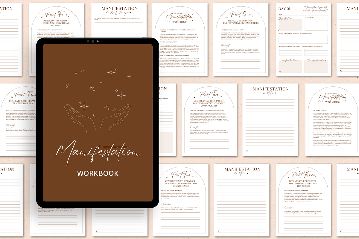 30 Day Guided Manifestation Journal, a Templates & Theme by The Chaos ...