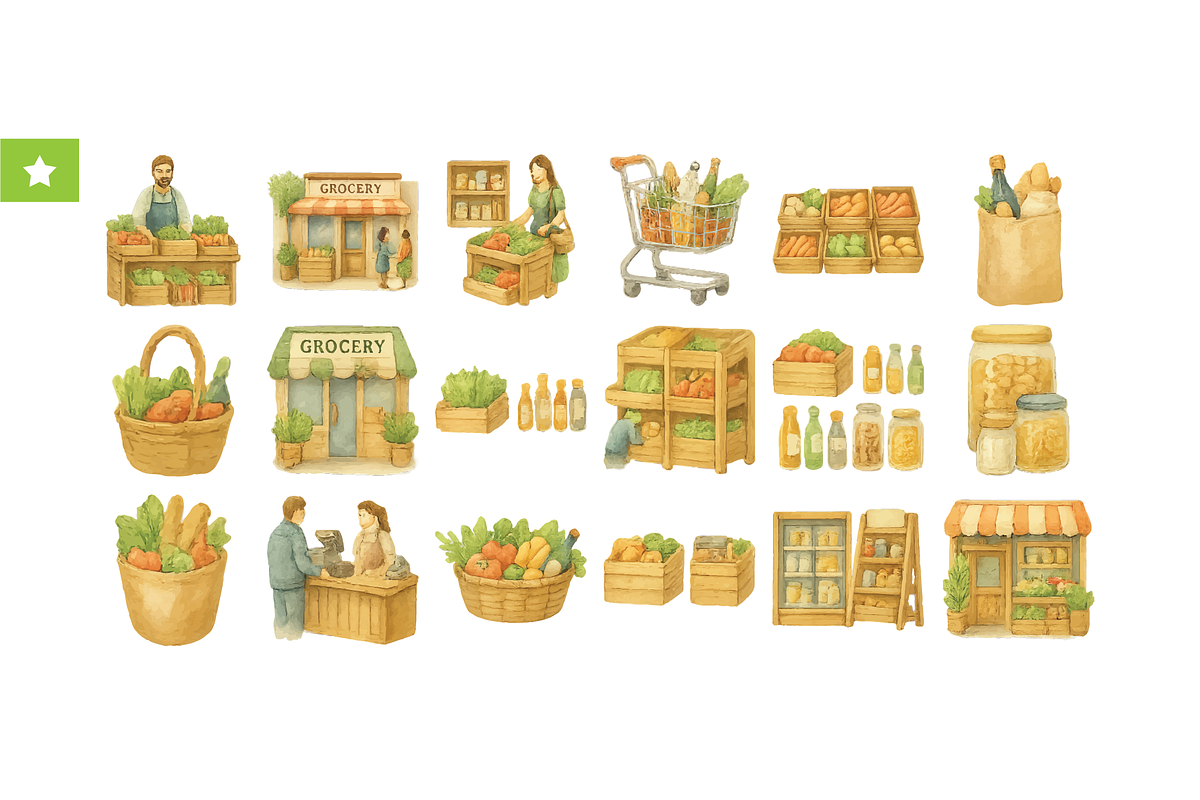 Charming Grocery Store, an Object Graphic by RT Studio