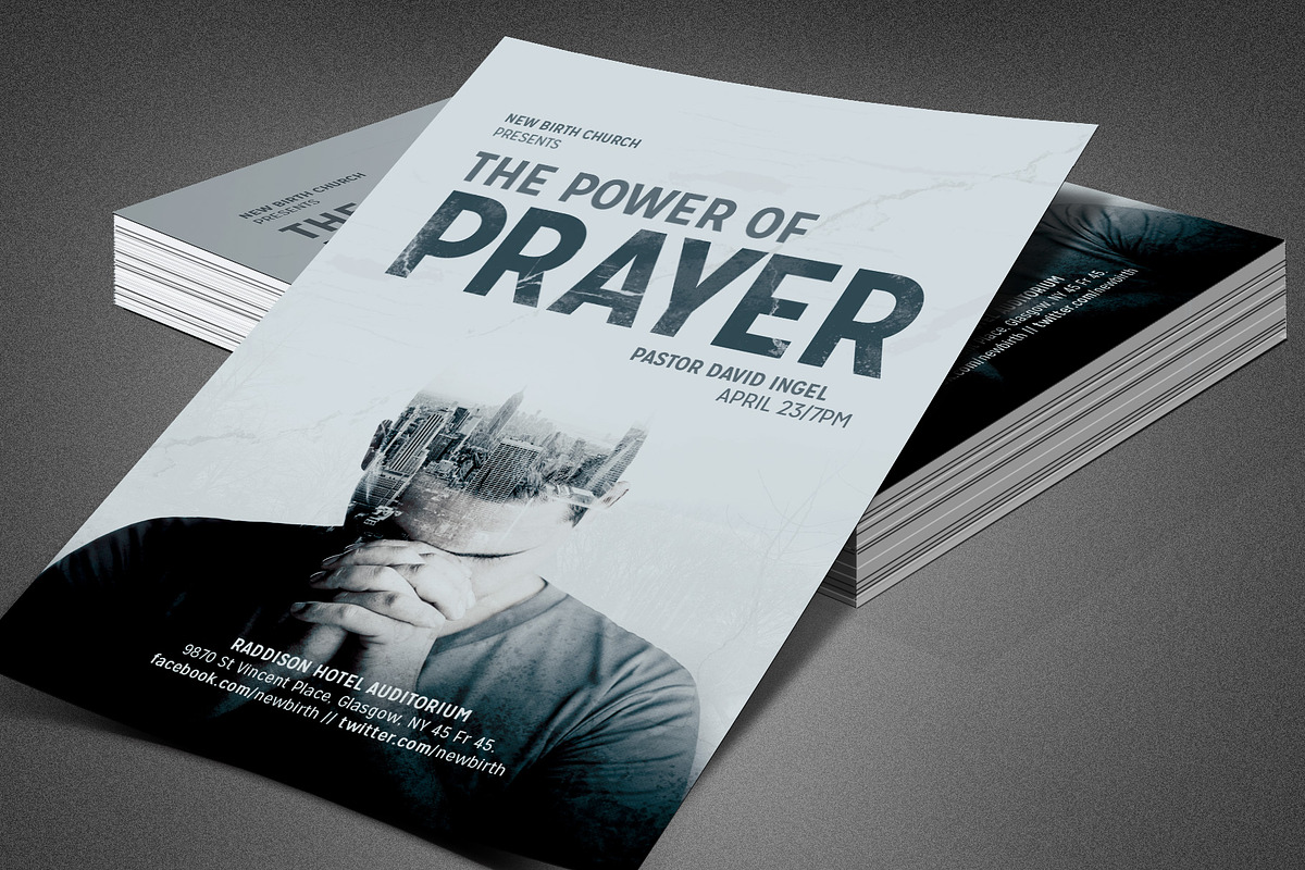 The Power of Prayer Church Flyer, a Flyer Template by loswl