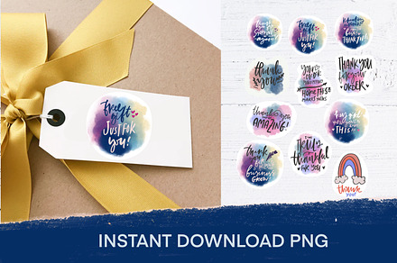 Thank you sticker pack, a Work Illustration by Veronika M