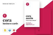 Cora - Business Cards, a Business Card Template by Sleeper Labs