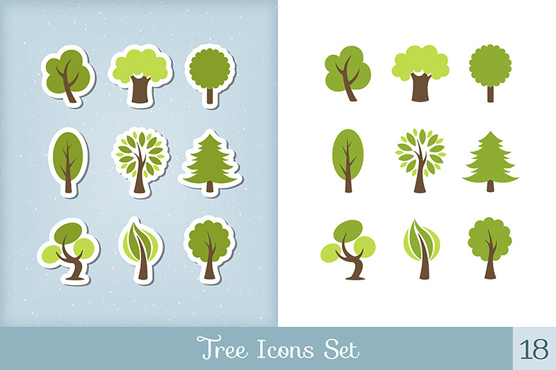 Tree Icons Set, an Icon by Teneresa