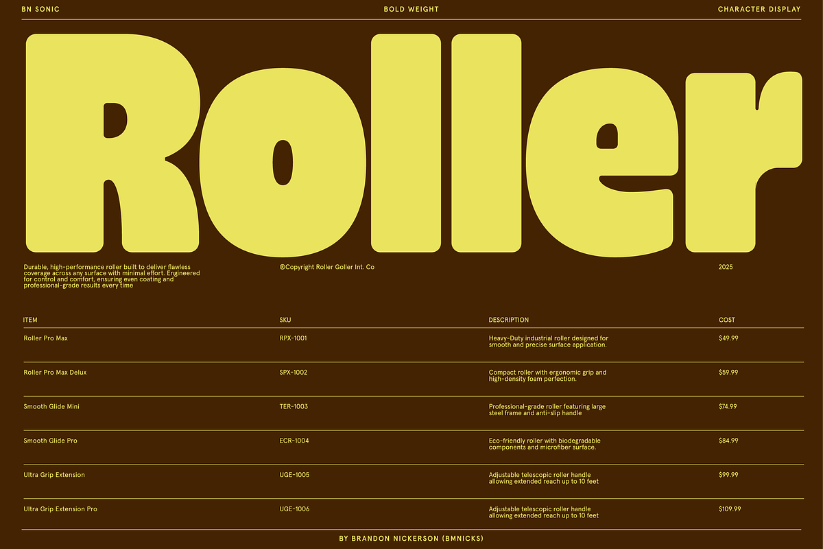 BN Sonic - A Perfectly Balanced Font