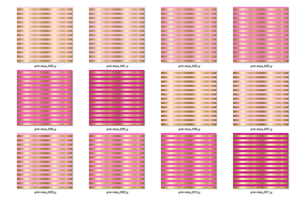 Pink and Gold Stripe Digital Paper, a Pattern Graphic by Digital Curio
