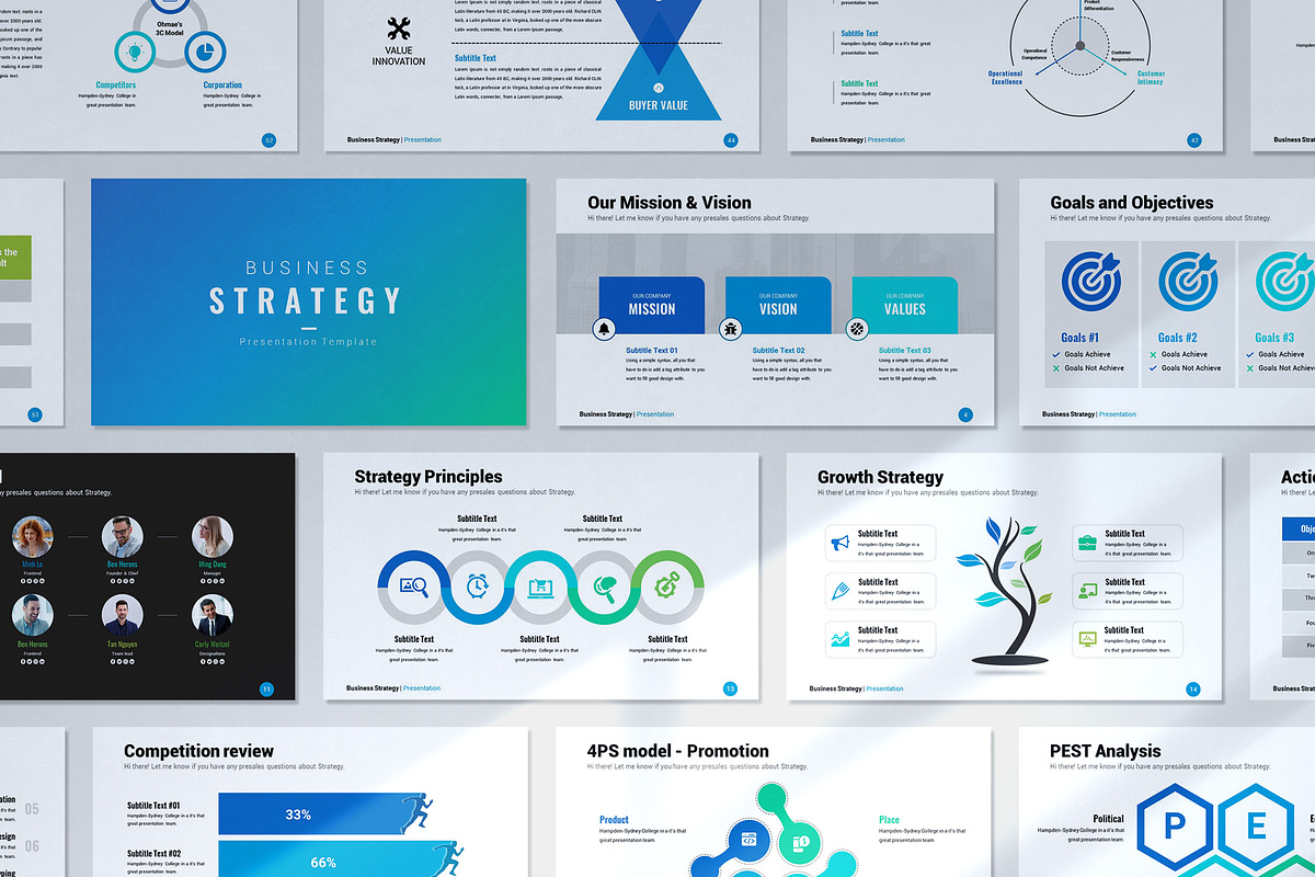 Business Strategy PowerPoint, a Presentation Template by White Graphic
