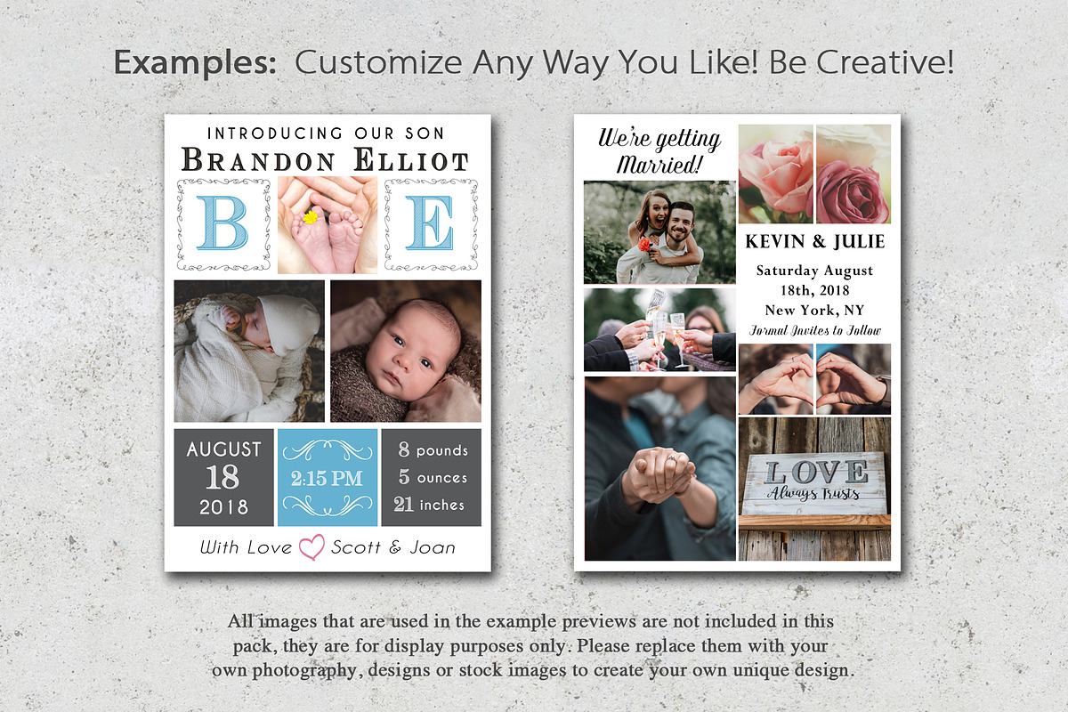 5x7 Photo Card Template Pack, a Card Template by Loveurstyle Designs