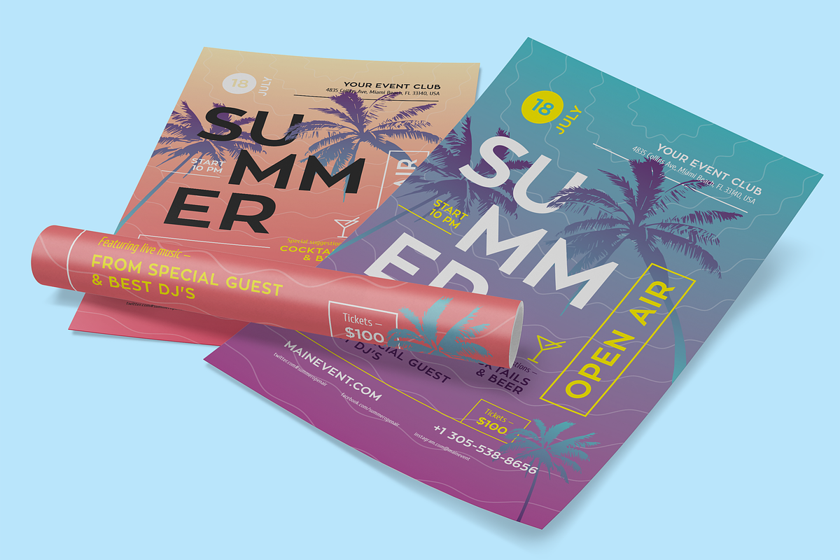 Summer Event Poster Template, a Poster Template by Danil Polshin