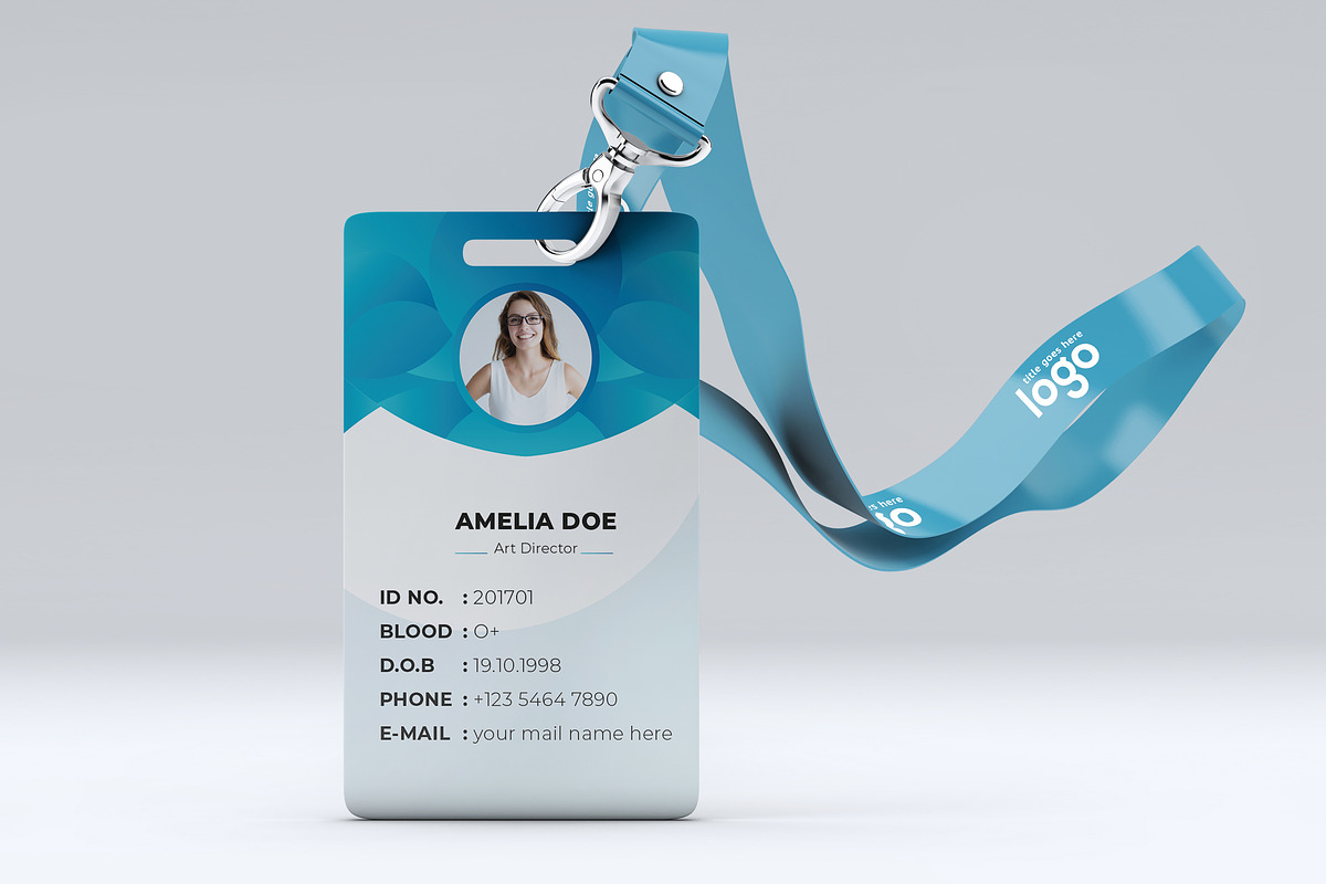 Modern Office Staff ID Card Design, a Stationery Template by ZAAS