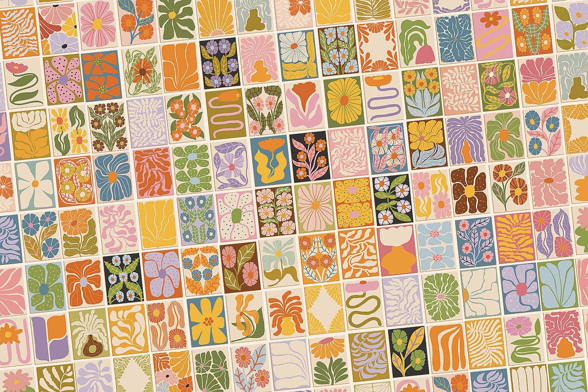 Retro Posters Groovy Flower Market, a Decorative Illustration by Ayya ...