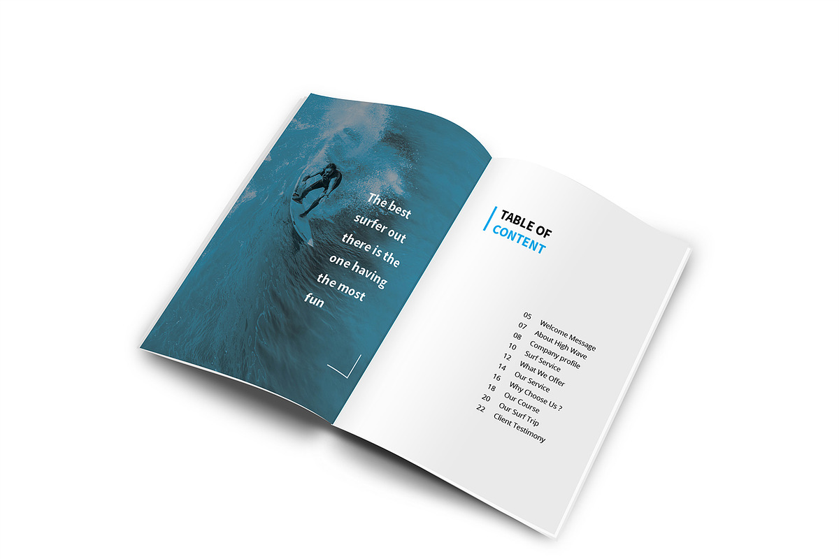 High Wave - Surfing A4 Brochure, a Brochure Template by Incools Stokie