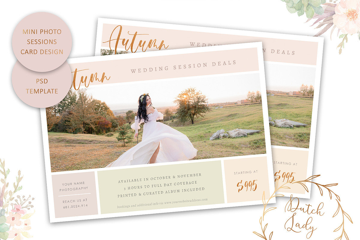 PSD Photo Session Card Template #71, a Card Template by The Dutch Lady ...