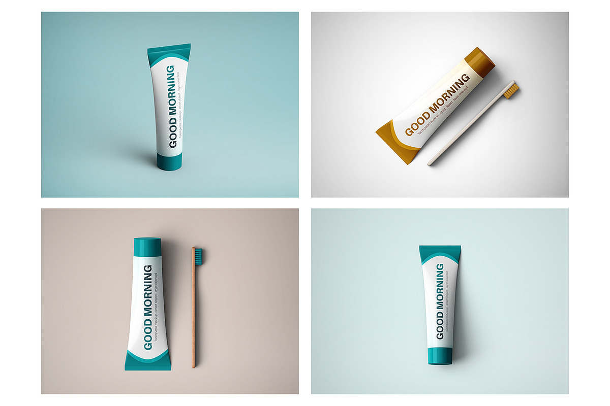 Minimalist Toothpaste Tube Mockup