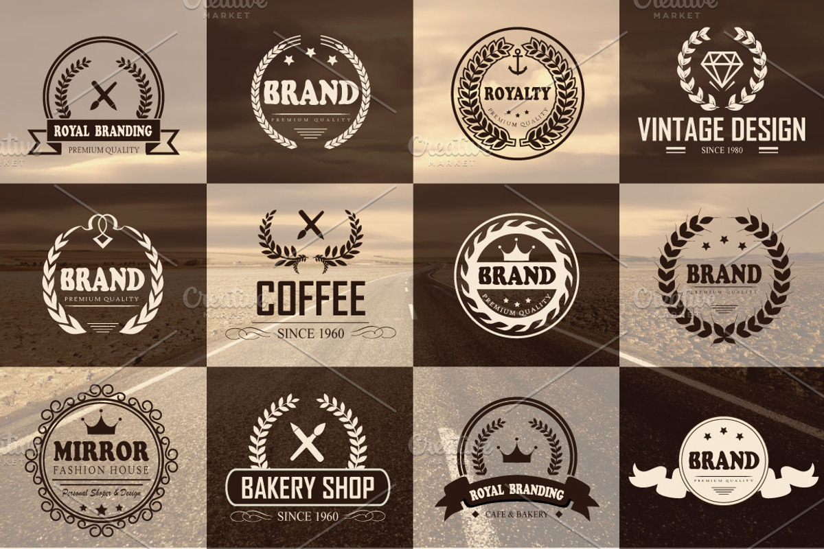 12 Logos, Badges & Labels V.3, a Branding & Logo Template by Pentaclay