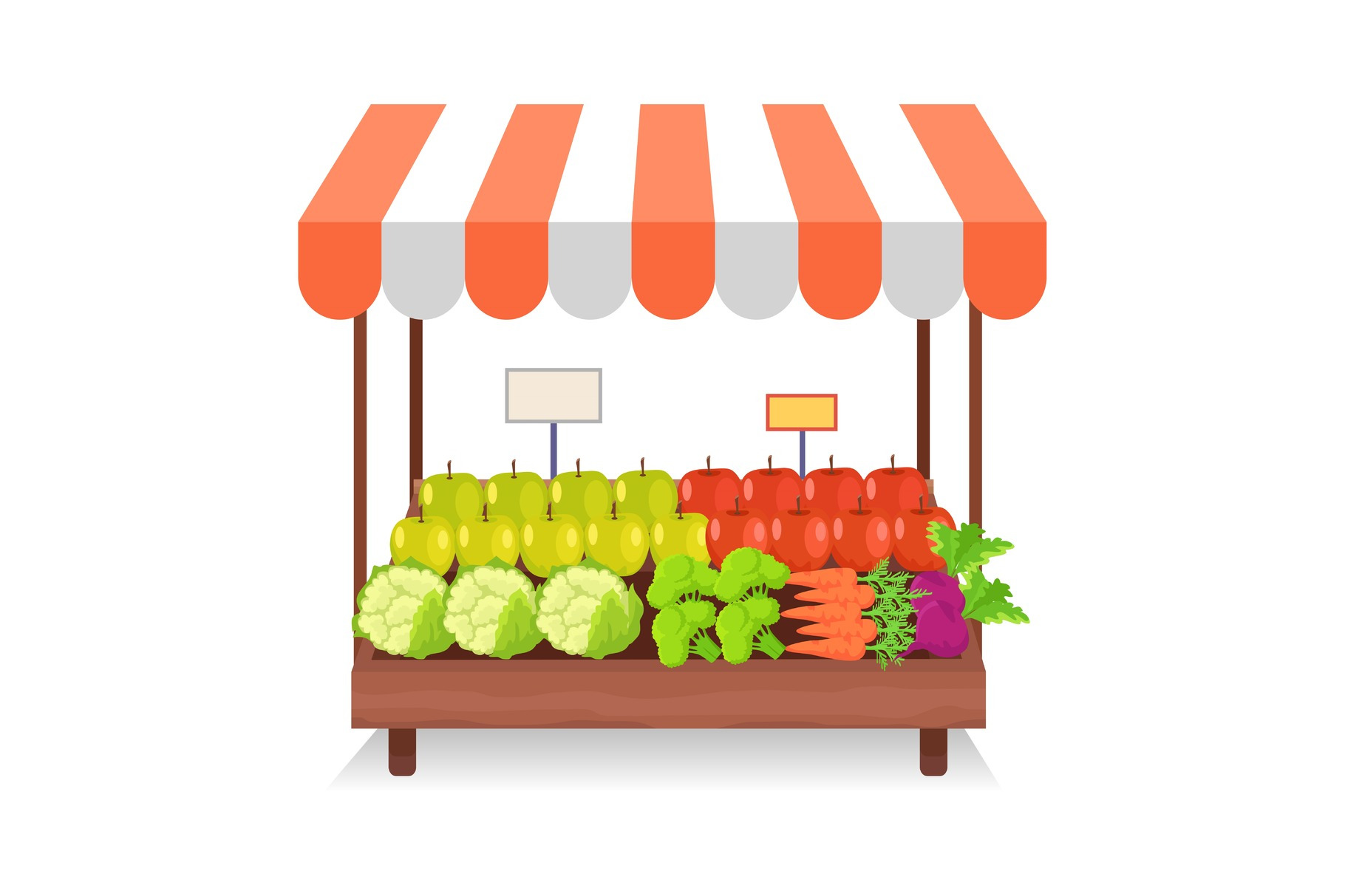 Trade Tent with Fresh Vegetables Illustration, a Food Illustration by ...